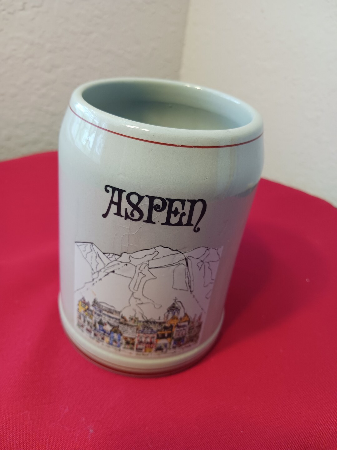 West Germany 1/2 L Gray Mug With Aspen Souvenir Picture of Sun Valley ...