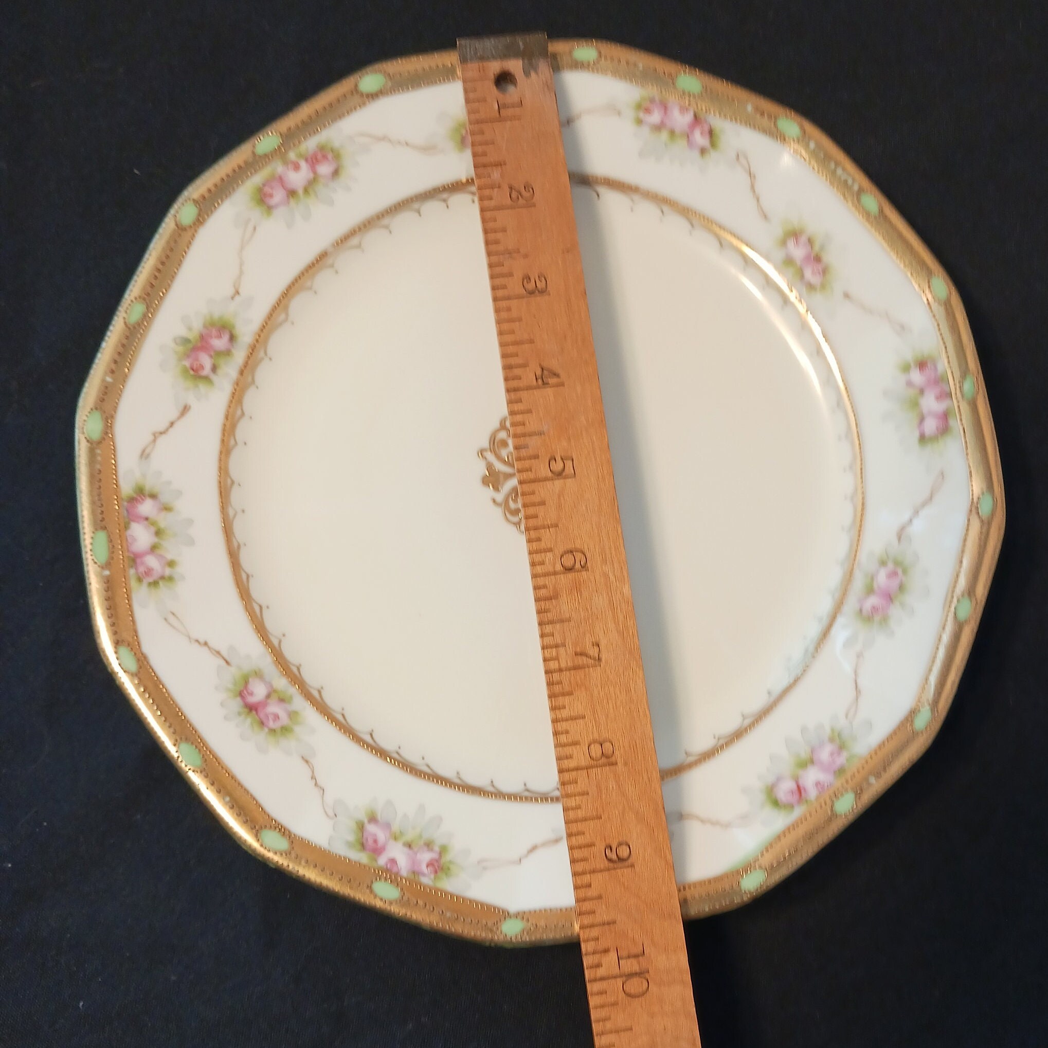 Nippon Hand Painted Morimura Brothers 1911 Gold Rose Pattern Plate With ...
