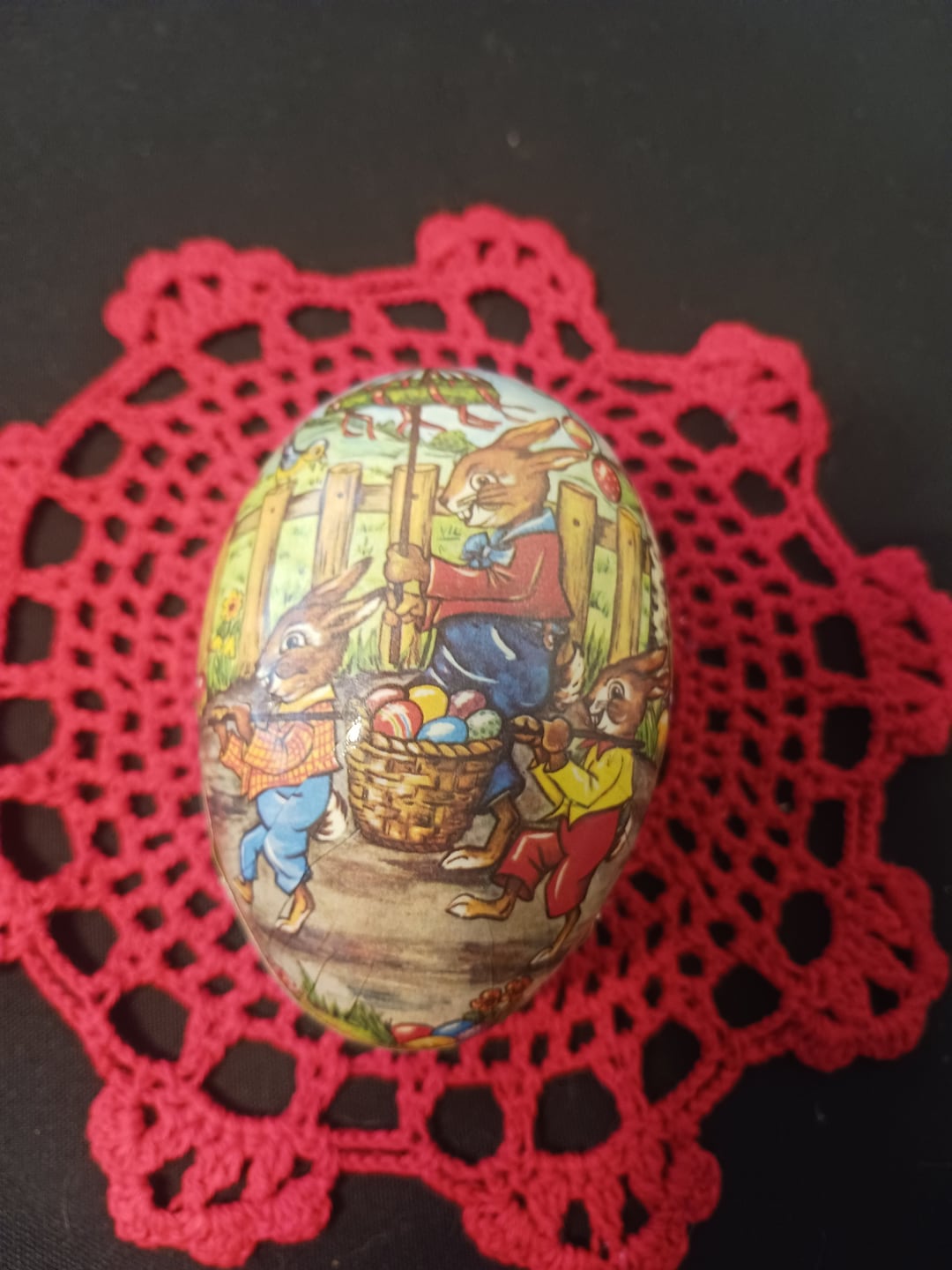 German Democratic 1950s Republic GDR East German Paper Mache Easter Egg ...