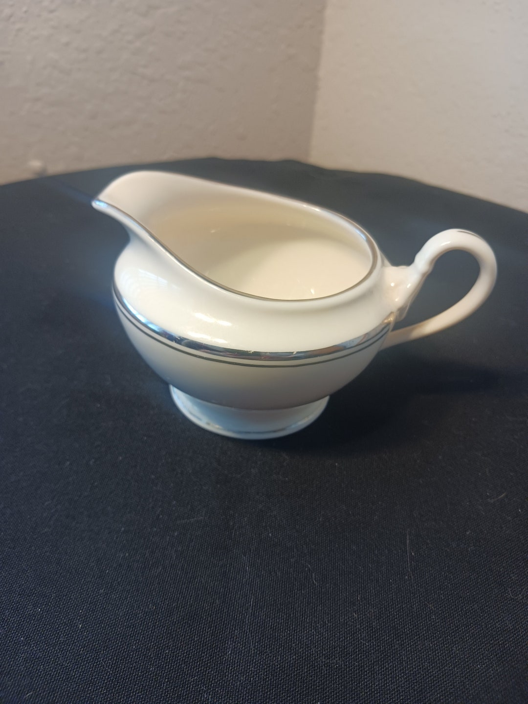 Castleton China USA Severn Pattern Creamer White With Silver Trim - Etsy