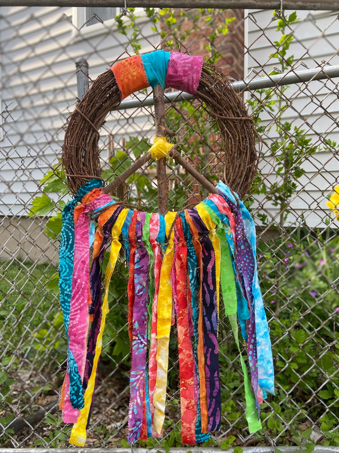 Peace Sign Wreath, Boho Tiedye Peace Wreath, Hippie Wreath Decor ...