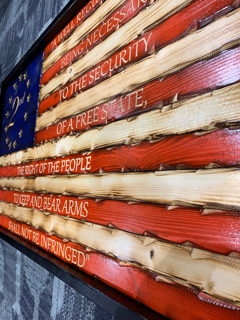 2nd Amendment Wood Flag American Wooden Flag Betsy Ross | Etsy