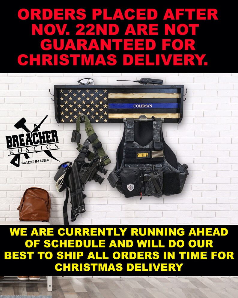 Thin Blue Line Police Gear Rack Graduation Gift Police | Etsy