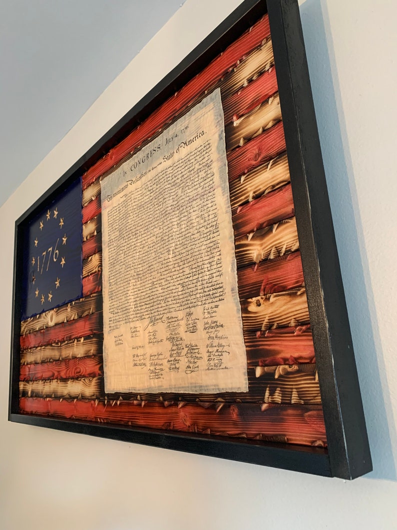 Rustic Wooden Flag American Wooden Flag 1776 Declaration | Etsy