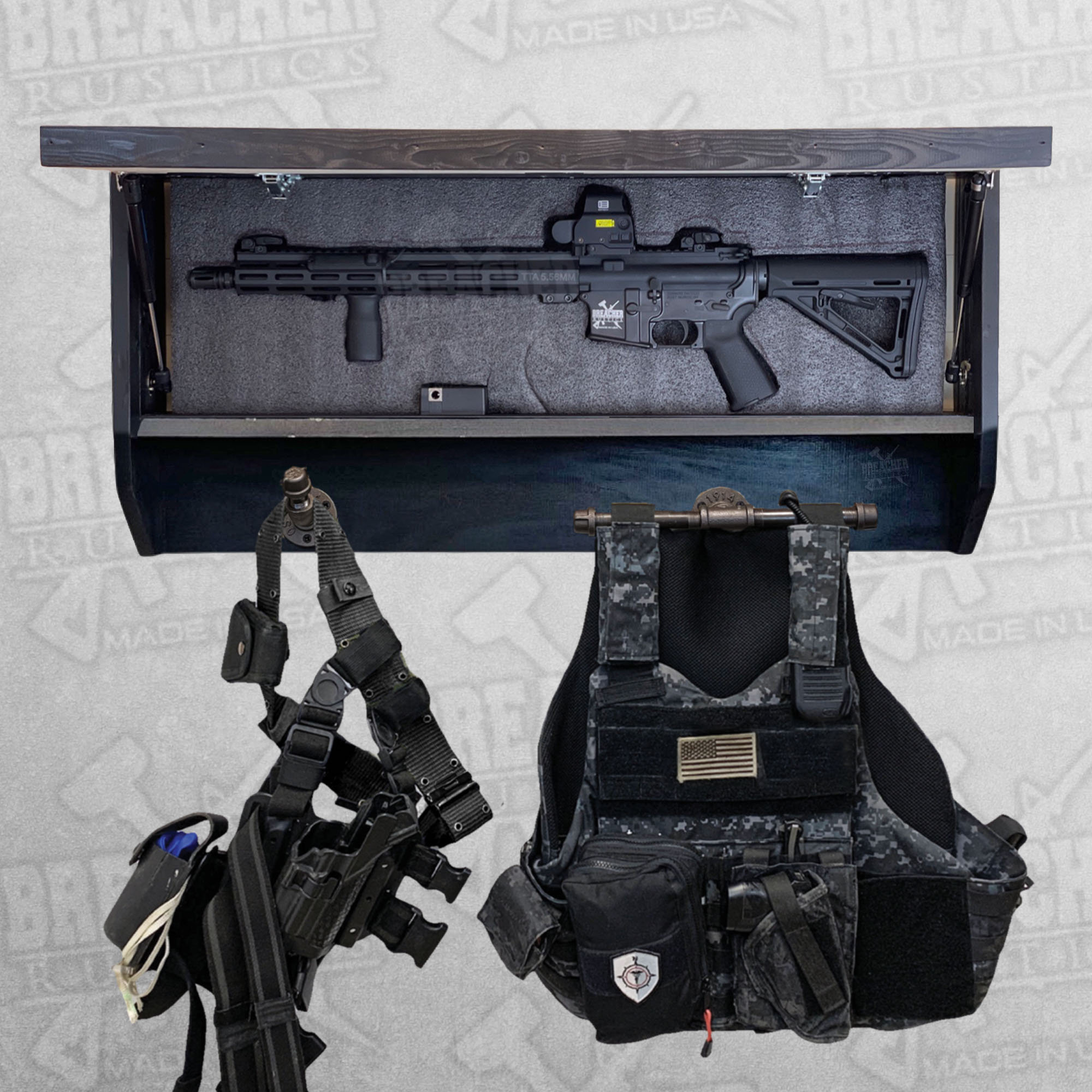 Police Gear Rack Thin Blue Line Lockable Cabinet Police | Etsy