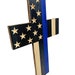 Thin Blue Line Cross Police Officer Gift TBL Flag Cross Wooden Flag ...