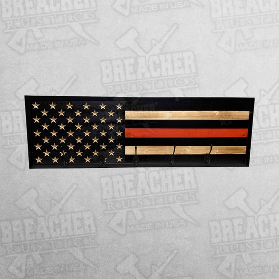 Firefighter Coat Rack Firefighter Gift Thin Red Line Gift - Etsy