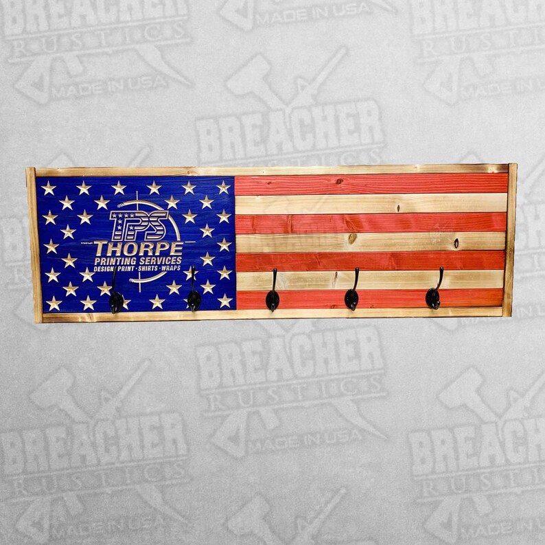 American Flag Coat Rack USA Coat Rack USA Flag Coat Rack | Etsy