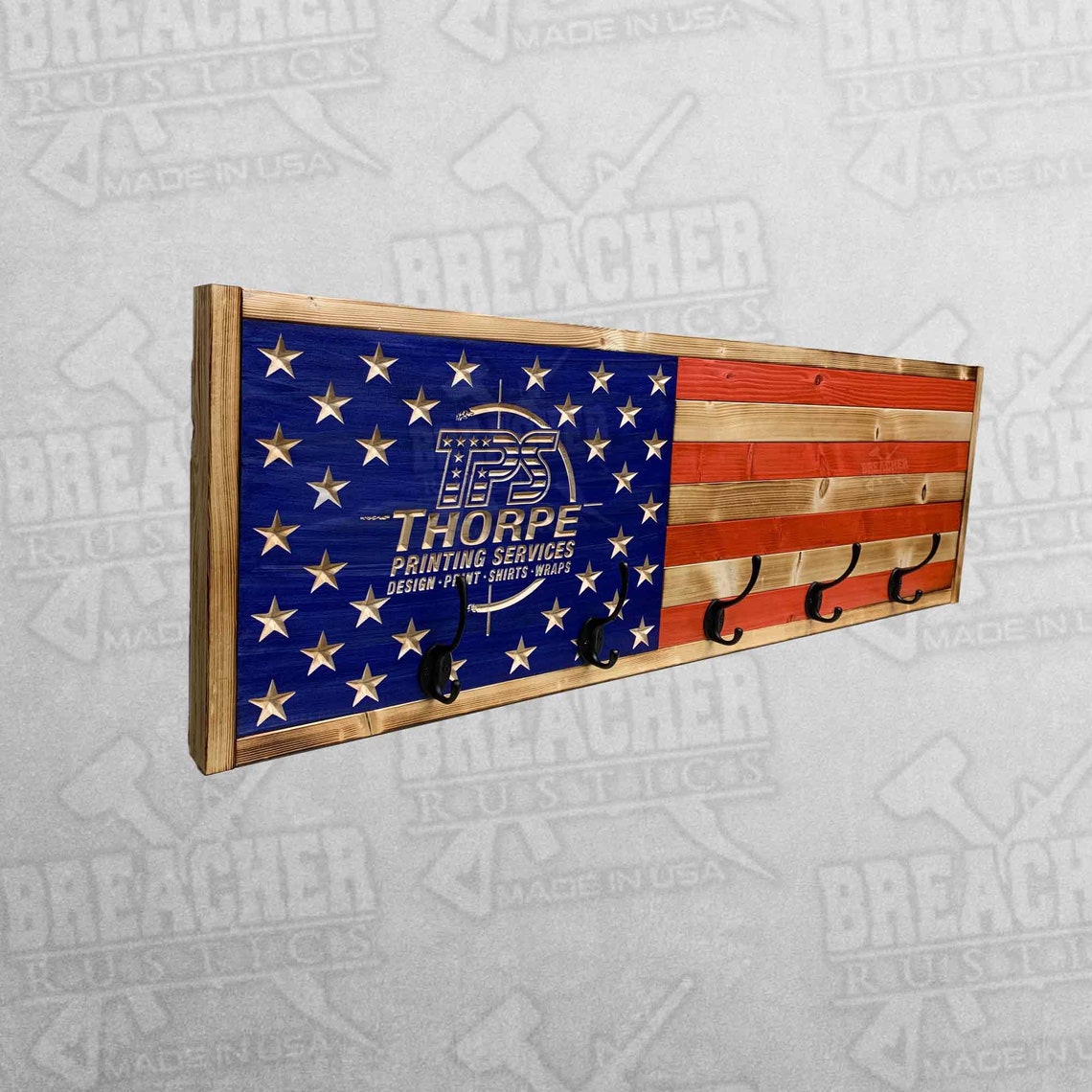American Flag Coat Rack USA Coat Rack USA Flag Coat Rack | Etsy