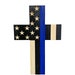 Thin Blue Line Cross Police Officer Gift TBL Flag Cross Wooden Flag ...
