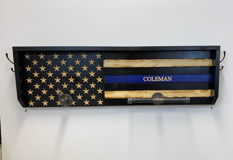 Police Gear Rack Thin Blue Line Gear Rack Police Officer | Etsy