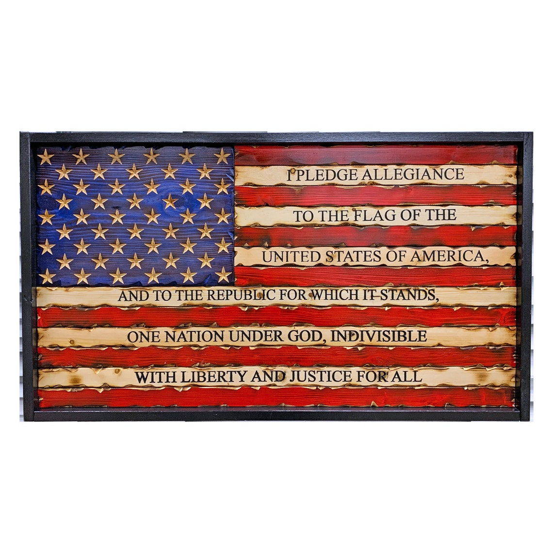 Pledge of Allegiance Wood Flag - American Wooden Flag - I Pledge ...