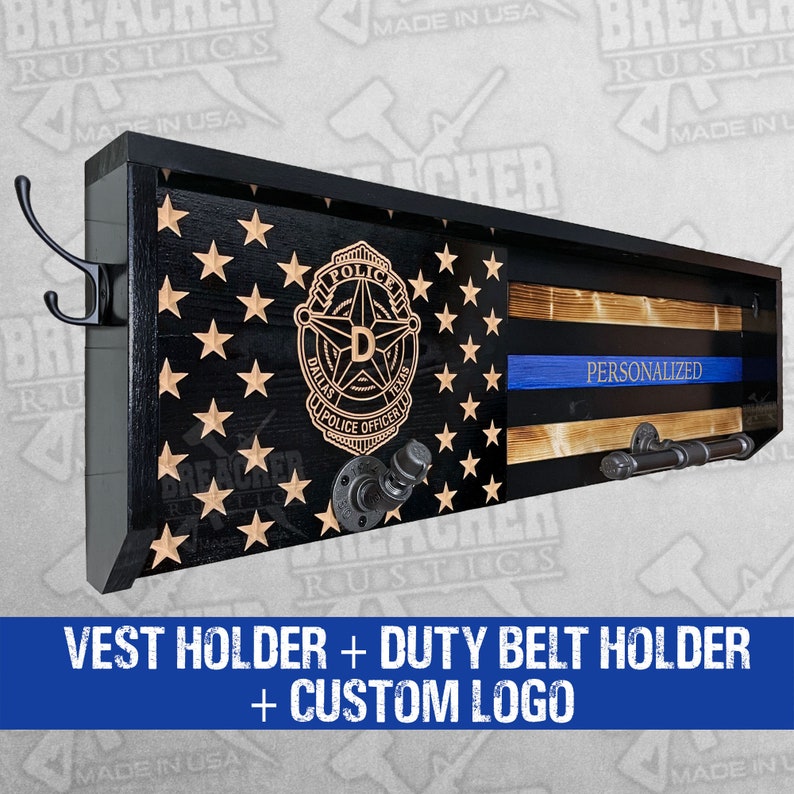 Thin Blue Line Police Gear Rack Graduation Gift Police - Etsy