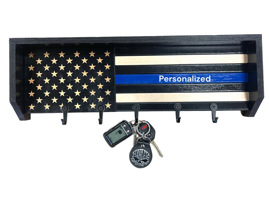 Police Key Rack - Thin Blue Line Bullet Key Rack - .223 Police Gift ...