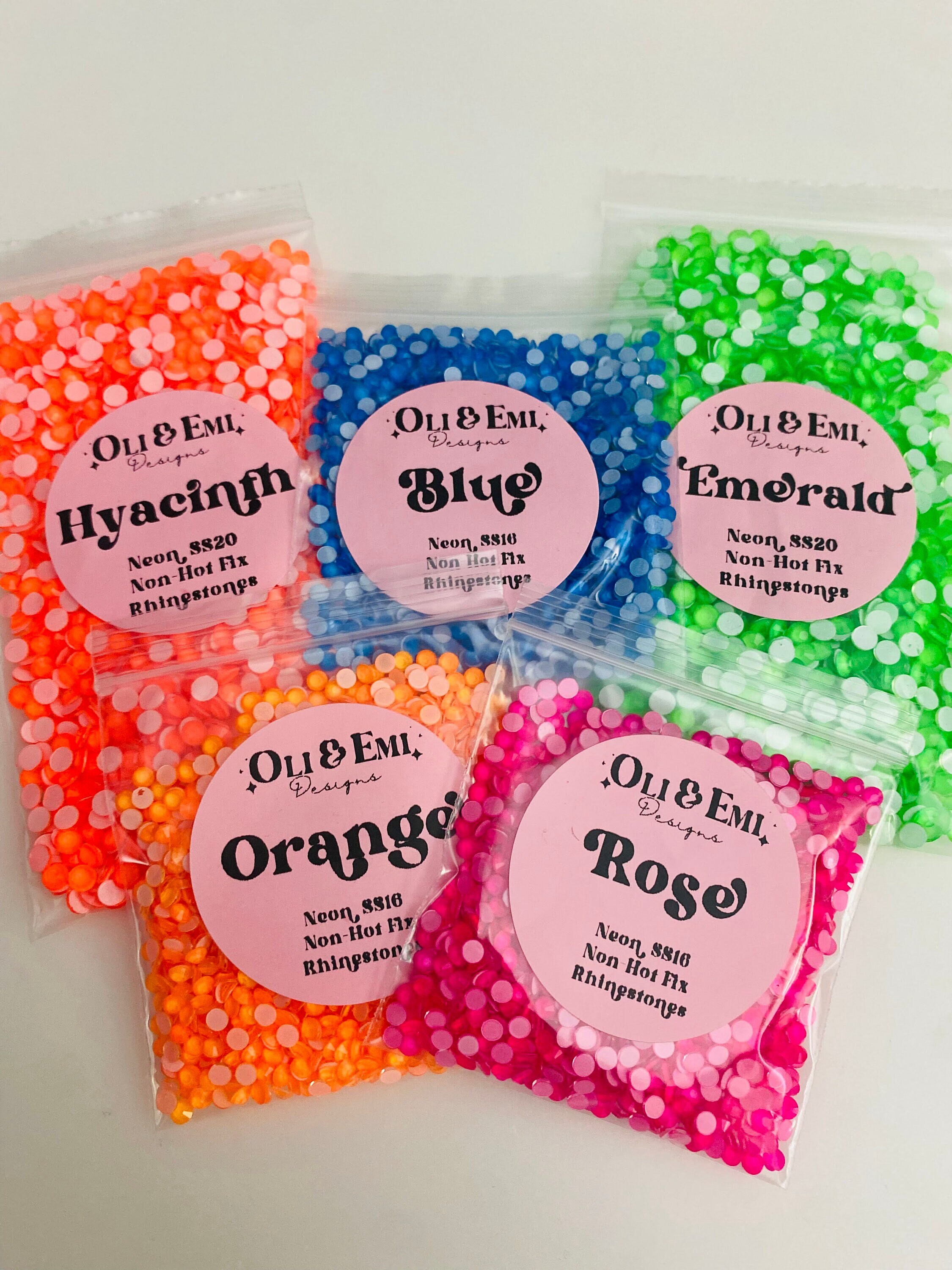 Neon Glass Rhinestones in Sizes SS16 4mm and SS20 5mm NON - Etsy