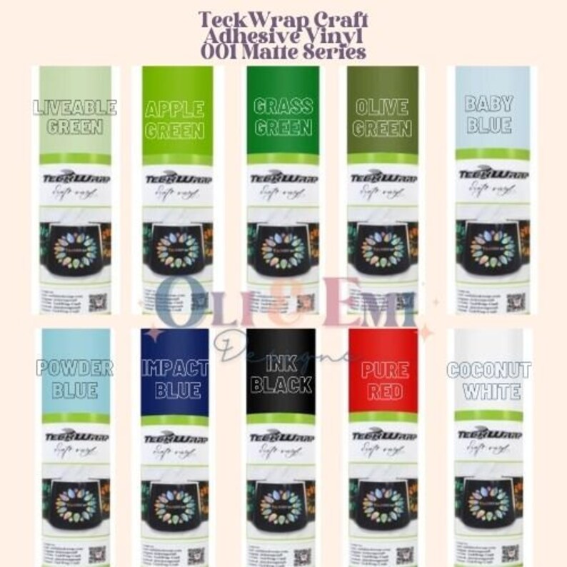 Teckwrap MATTE 001 Series permanent Adhesive Vinyl craft - Etsy