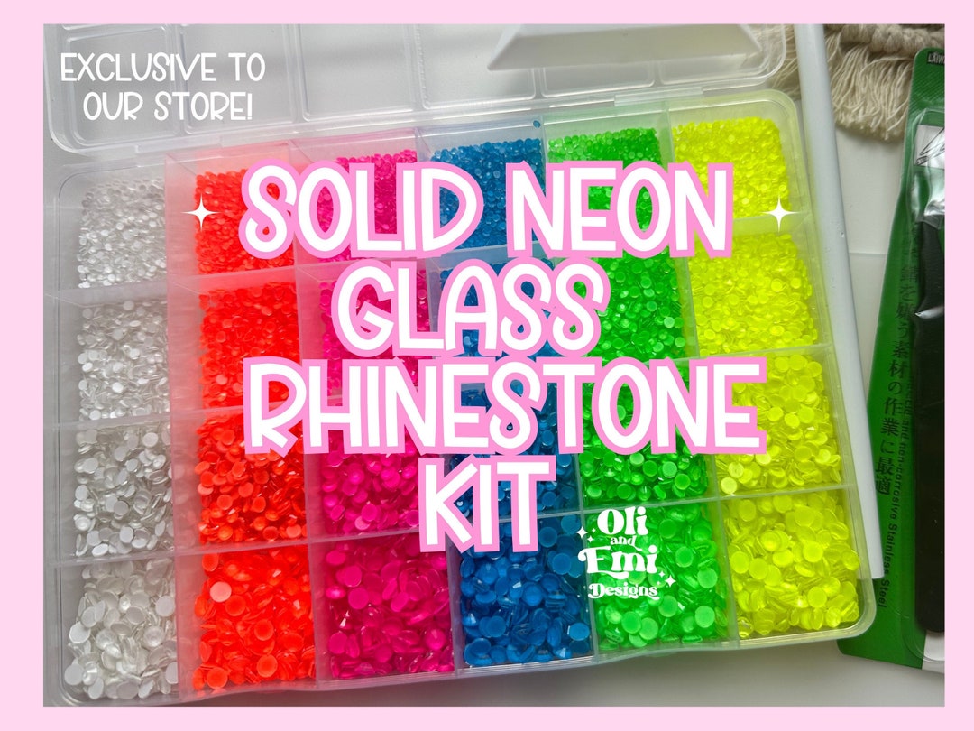 Solid Neon Glass Rhinestones Exclusive Kit SS6, SS10, SS16, SS20 NON ...