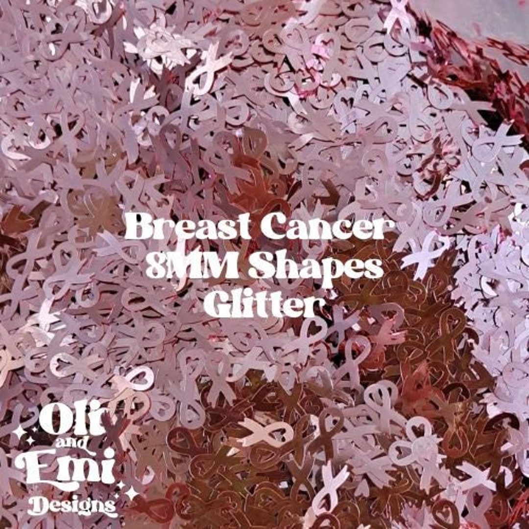 RTS 8MM Breast Cancer Ribbon Shapes Slime Glitter Crafts DIY Earrings ...