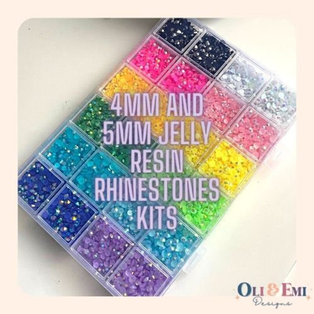 Jelly Resin Rhinestones Sampler Kits |ss16|4mm|ss20|5mm| NON Hotfix ...