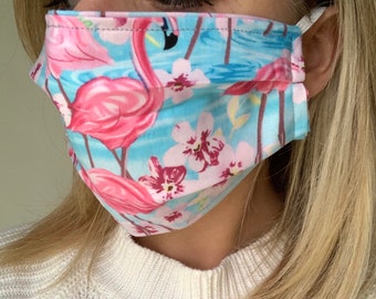 Flamingo face mask | Etsy