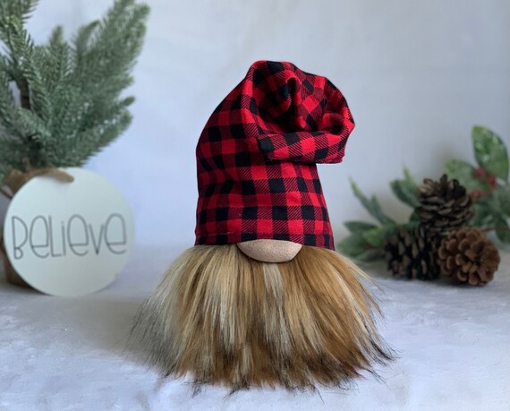 Buffalo Plaid Christmas Gnome Christmas Mantel Gnome Plush Etsy