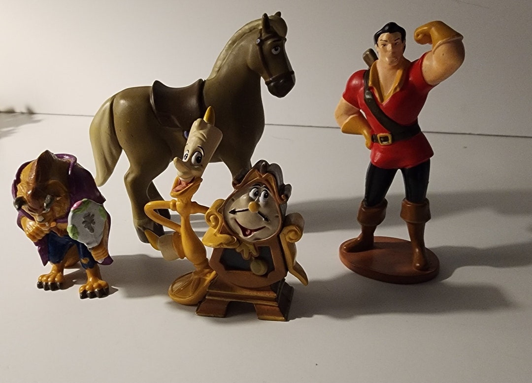 Beauty & the Beast Toys Disney Figures PVC Philippe, Gaston, Beast ...