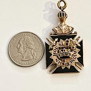 Antique Solid 14k Diamond Ruby Enamel Masonic Demolay Commander Watch ...