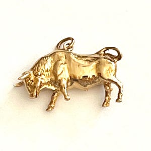 Vintage Solid 14k Gold 3D Bull Buffalo Pendant Large Charm 10.5g 1.25 ...