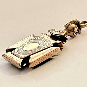 Antique Solid 14k Diamond Ruby Enamel Masonic Demolay Commander Watch ...