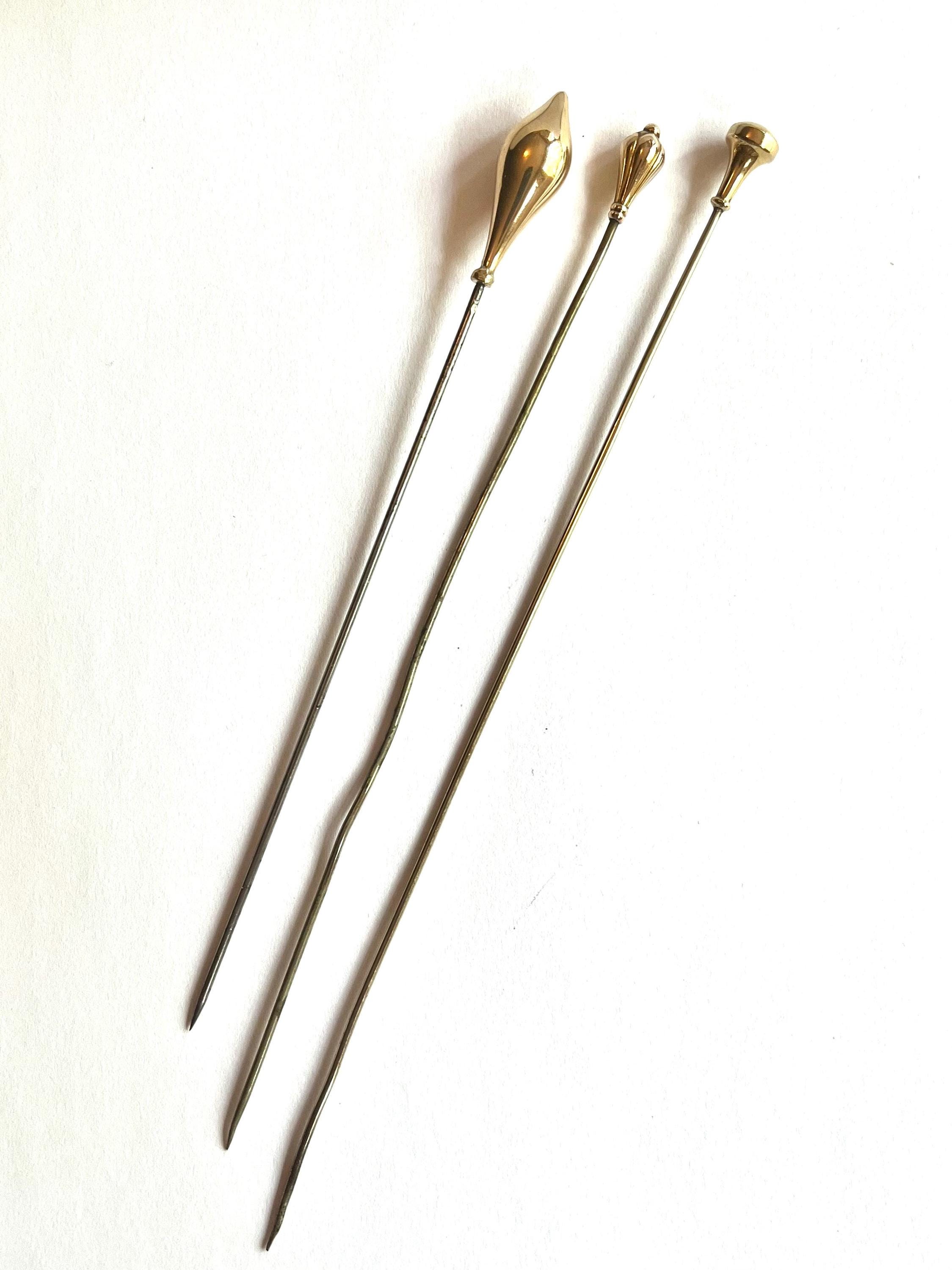3 Antique 10k Gold Victorian Hat Hair Pins All Different - Etsy