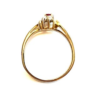 Pranda 70/80's 14K Solid Gold Ruby Diamond Ring Size 5.5 - Etsy