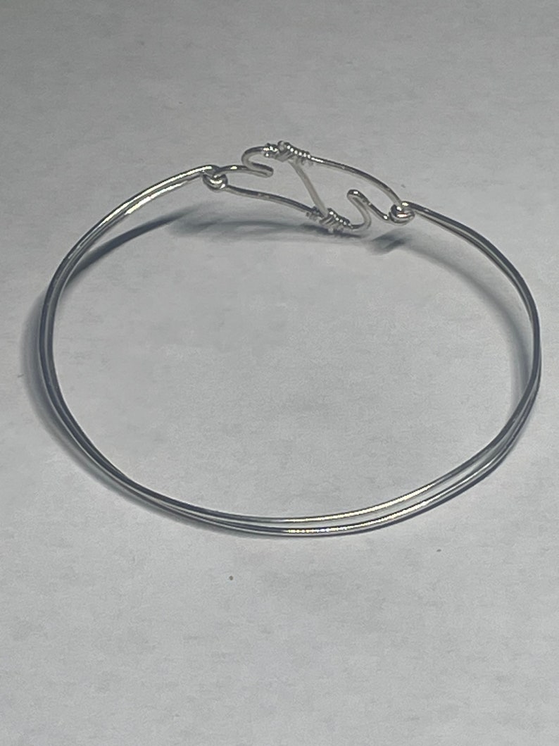 925, Sterling, Silver, Wire Wrapped, Heart, Bangle, Bracelet, Gifts for ...