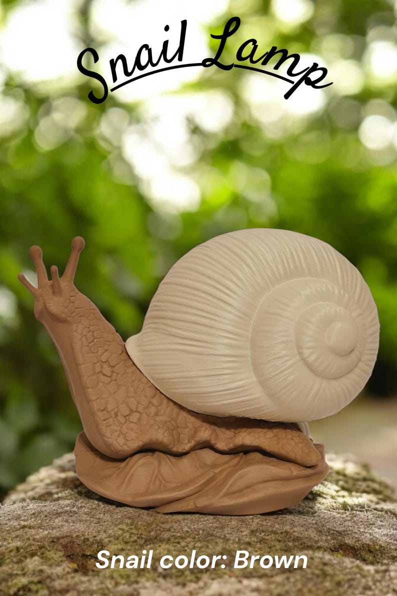 Glowing Snail Night Light • 3D Printed Shell Lamp • Cottagecore Animal ...
