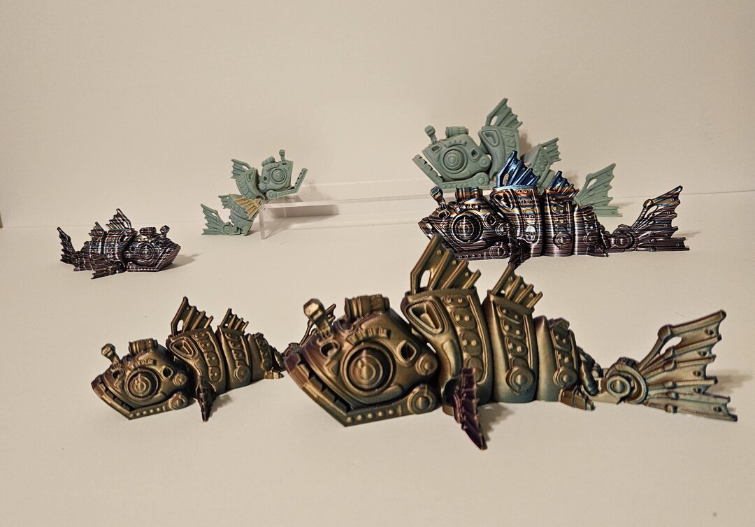 Cyberfin the Articulated Fish - Etsy