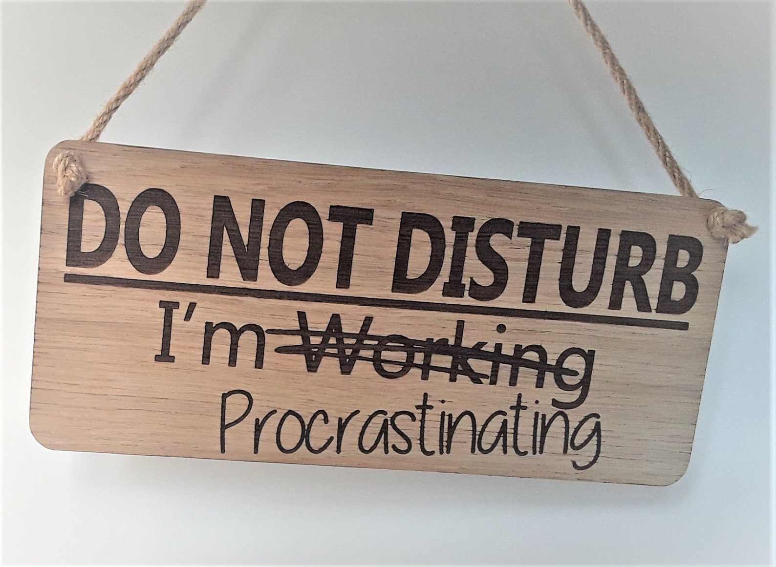 Do Not Disturb I'm Working Procrastinating Hanging Plaque - Etsy