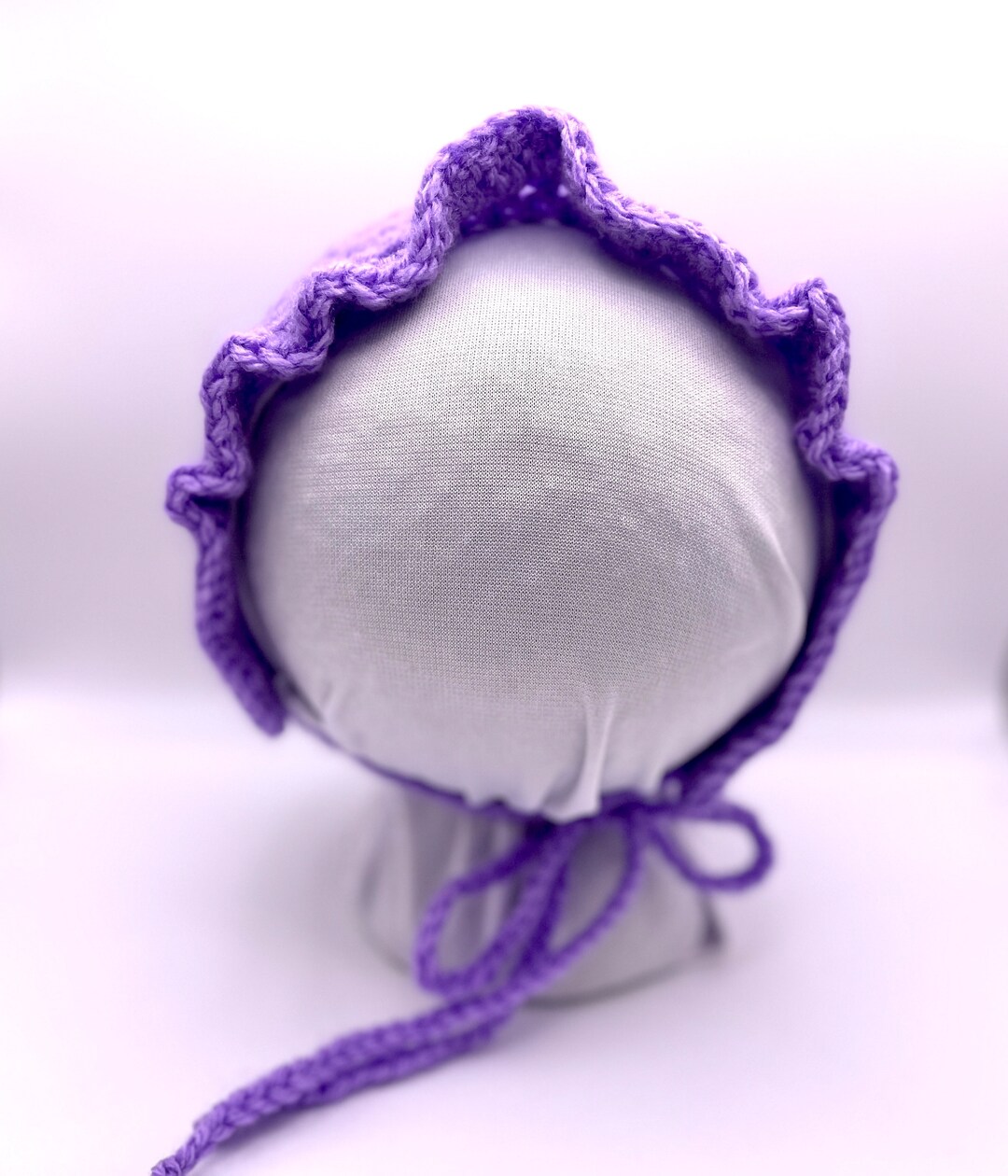 Purple Baby Bonnet – Gender Neutral Baby Bonnet – 0 to 3 Months Baby ...