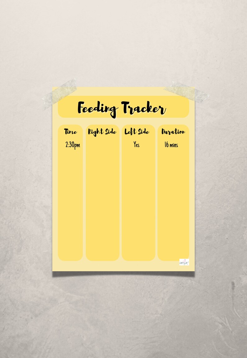 Printable Breast Feeding Tracking Chart Baby Feeding Tracker - Etsy