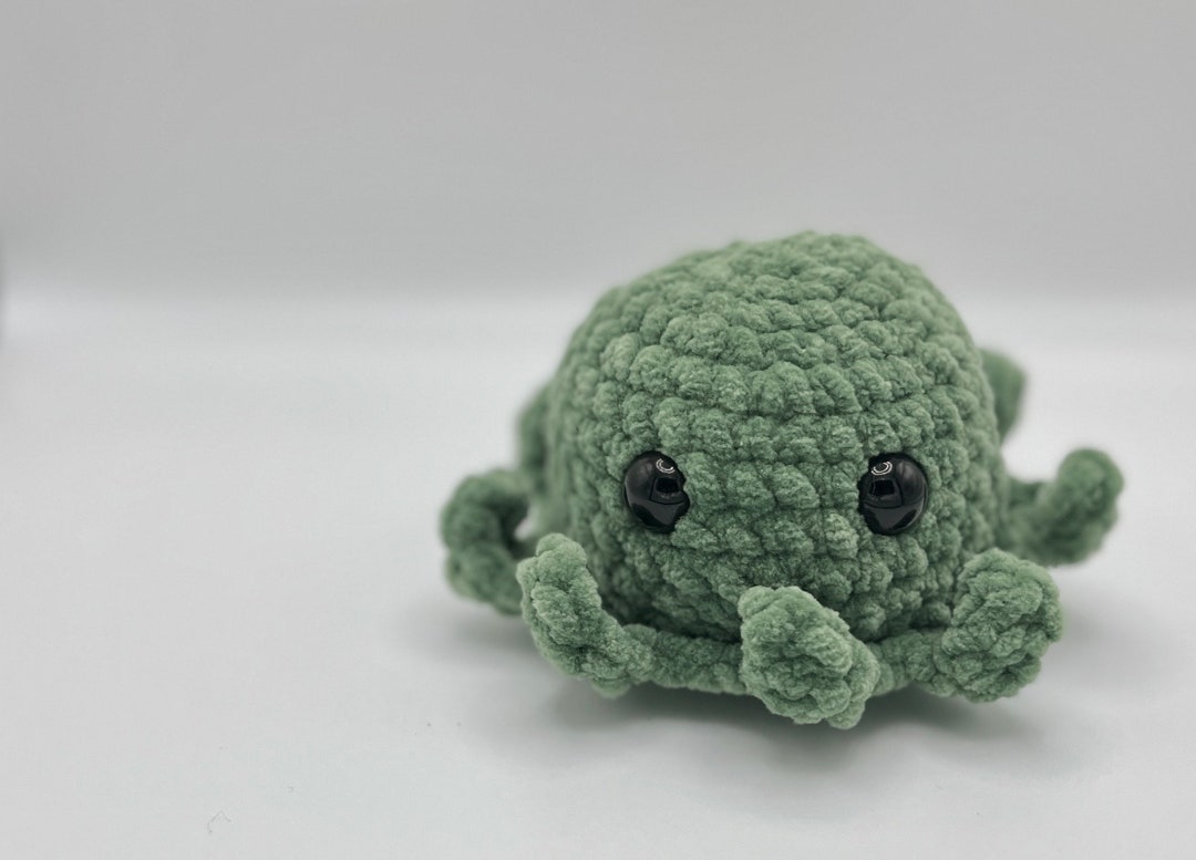 Green Octopus Crochet Plushie - Crochet Plushie - Octopus Stuffy ...