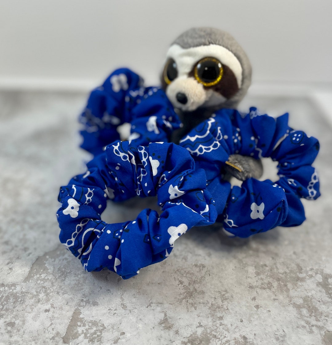 Mini Blue Bandana/ Paisley Scrunchies Toddler Scrunchies Baby ...