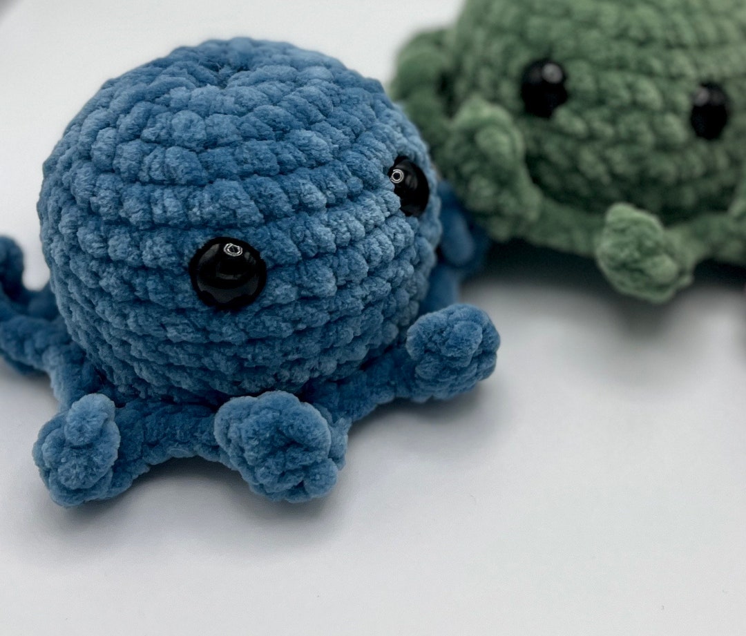Crochet Octopus Plush - Dark Blue Octopus Crochet Plushie - Crochet ...