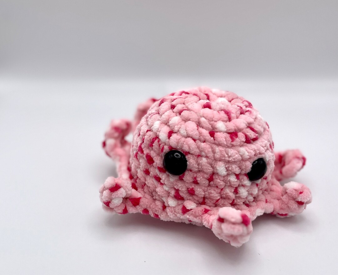 Crochet Octopus Plush - Speckled Pink Octopus Crochet Plushie - Crochet ...