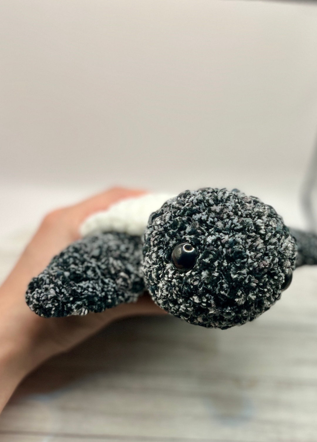 Crochet Turtle Plush Black and White Turtle Crochet Plushie Crochet ...