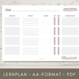 Lernplan für Studium und Schule, Uni Klausurinhalte Lerneinheiten ...