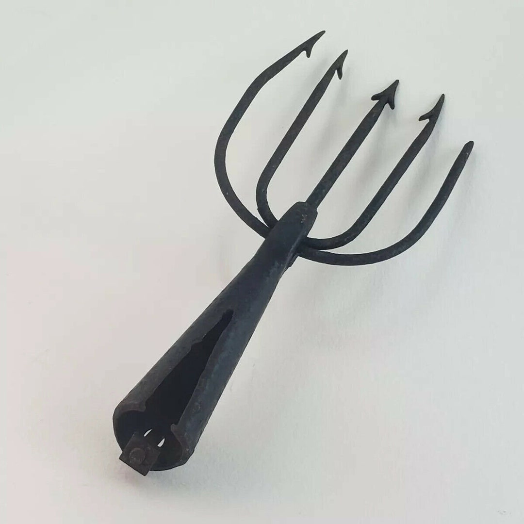 Flueger Eel Gig Fish Frog Spear Barbed Fork 5-Prong Main Forgée 7,5 ...