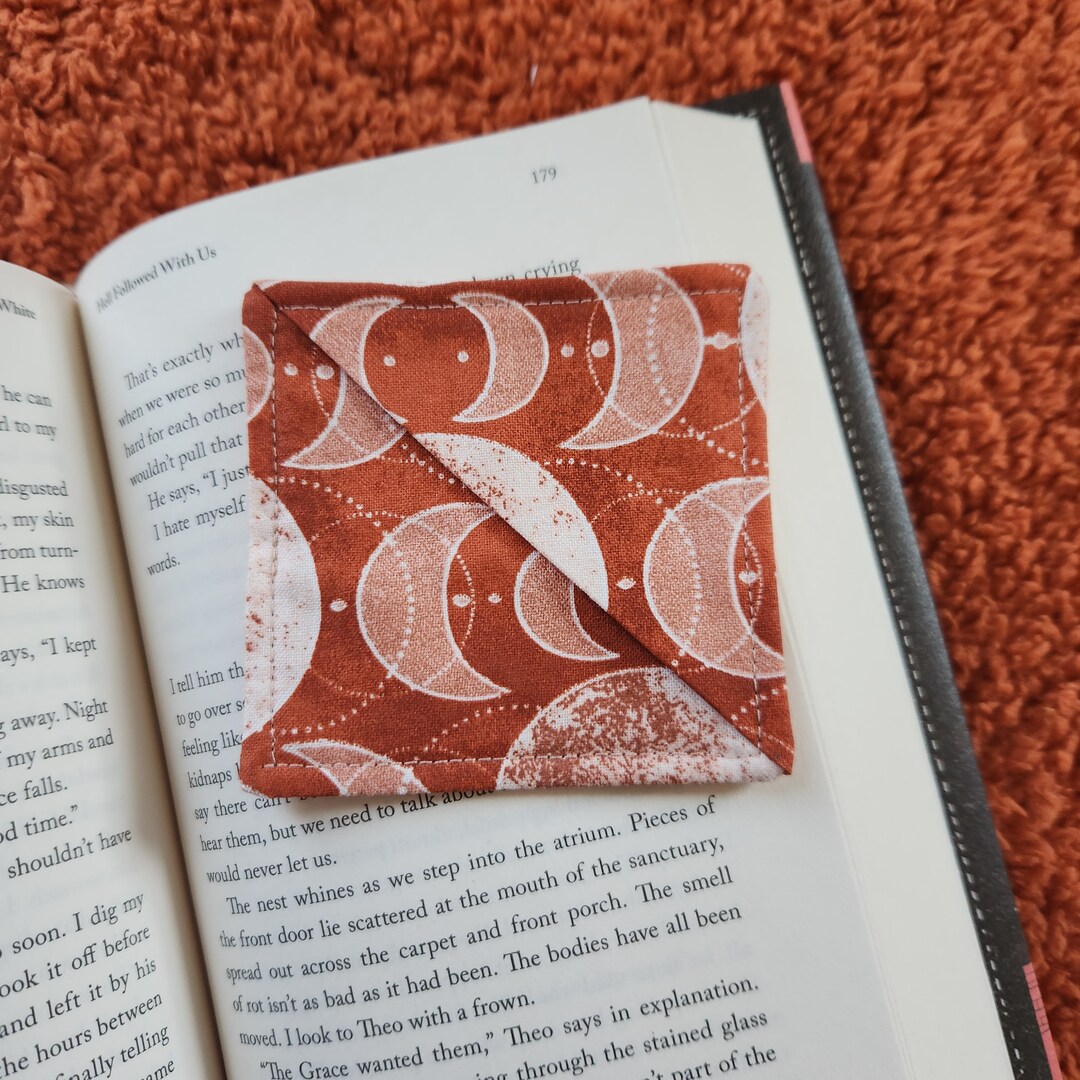Orange Moon Phases Corner Bookmark - Etsy