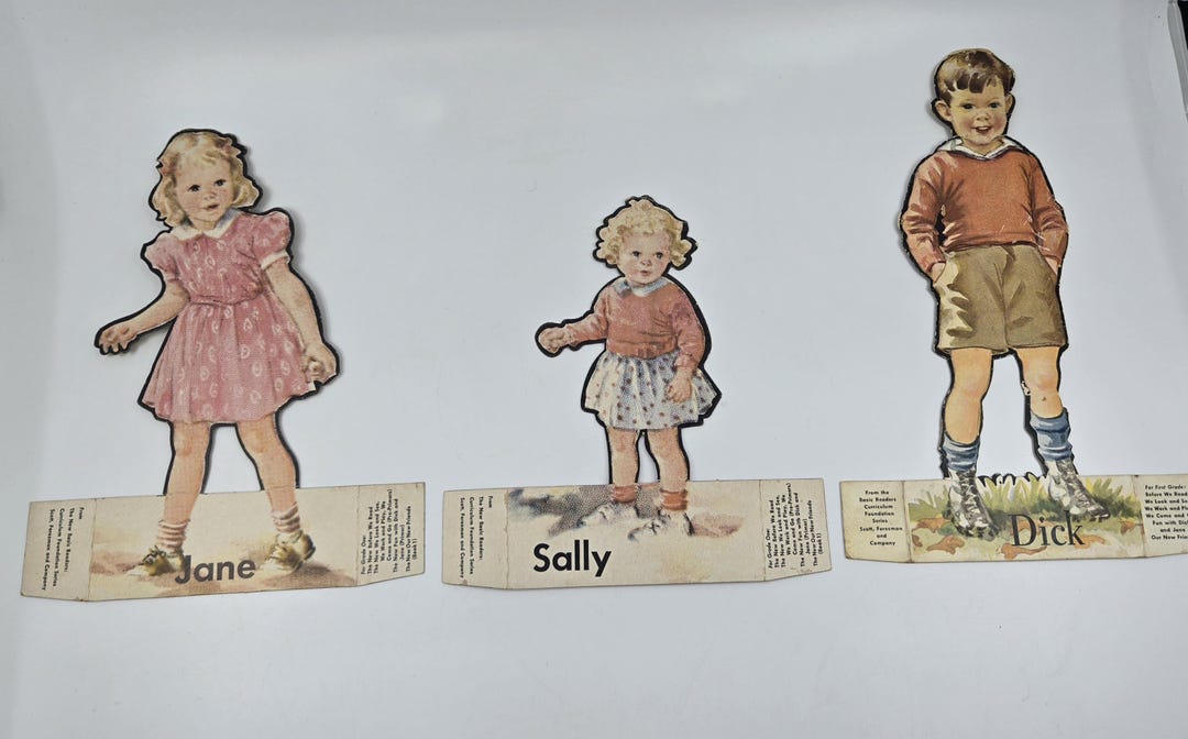 Rare Vintage 1940s Dic, Jane and Sally Cut Outs Paper Dolls - Etsy