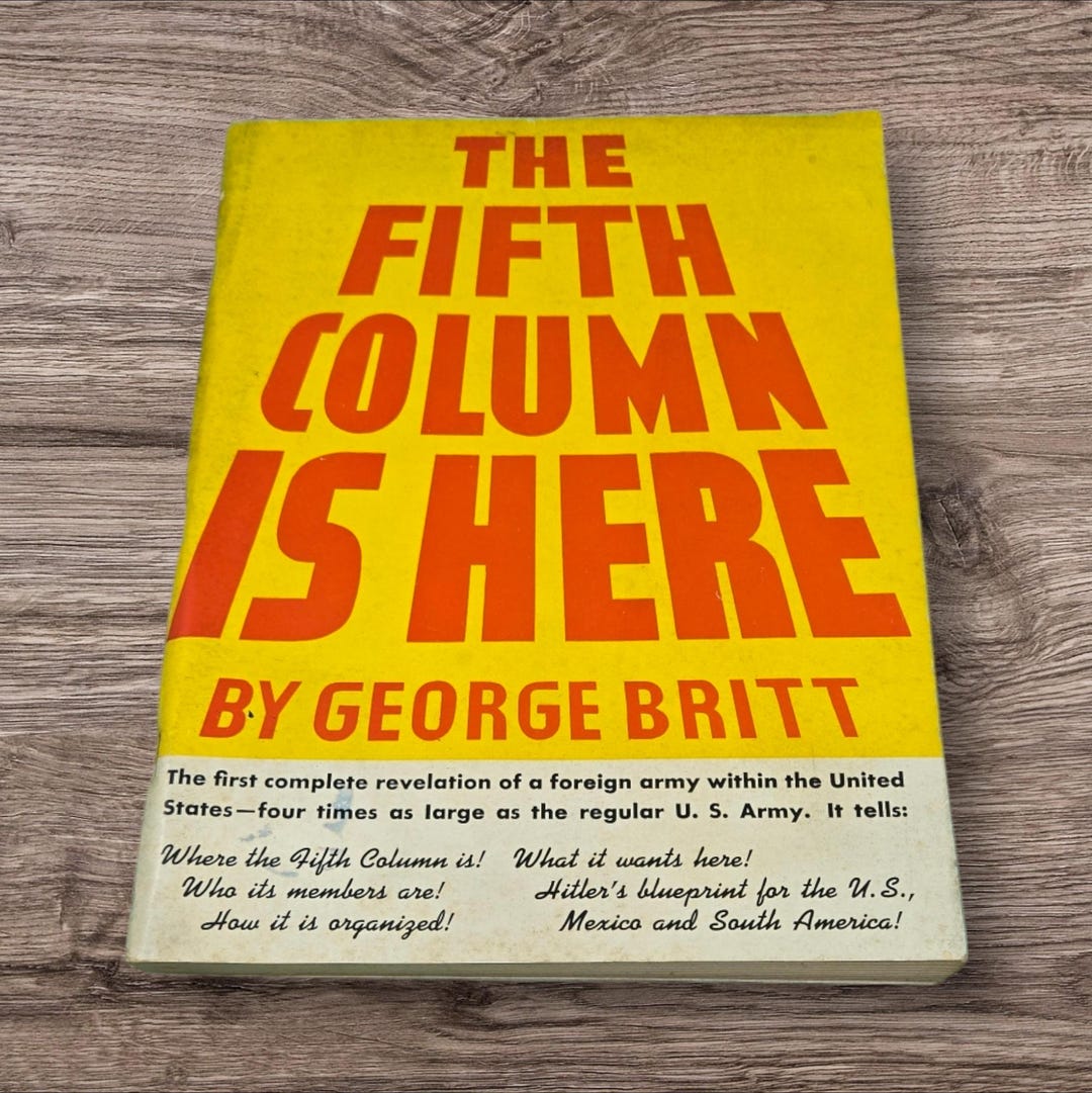The Fifth Column is Here, 1940, George Britt, Vintage Magazine - Etsy