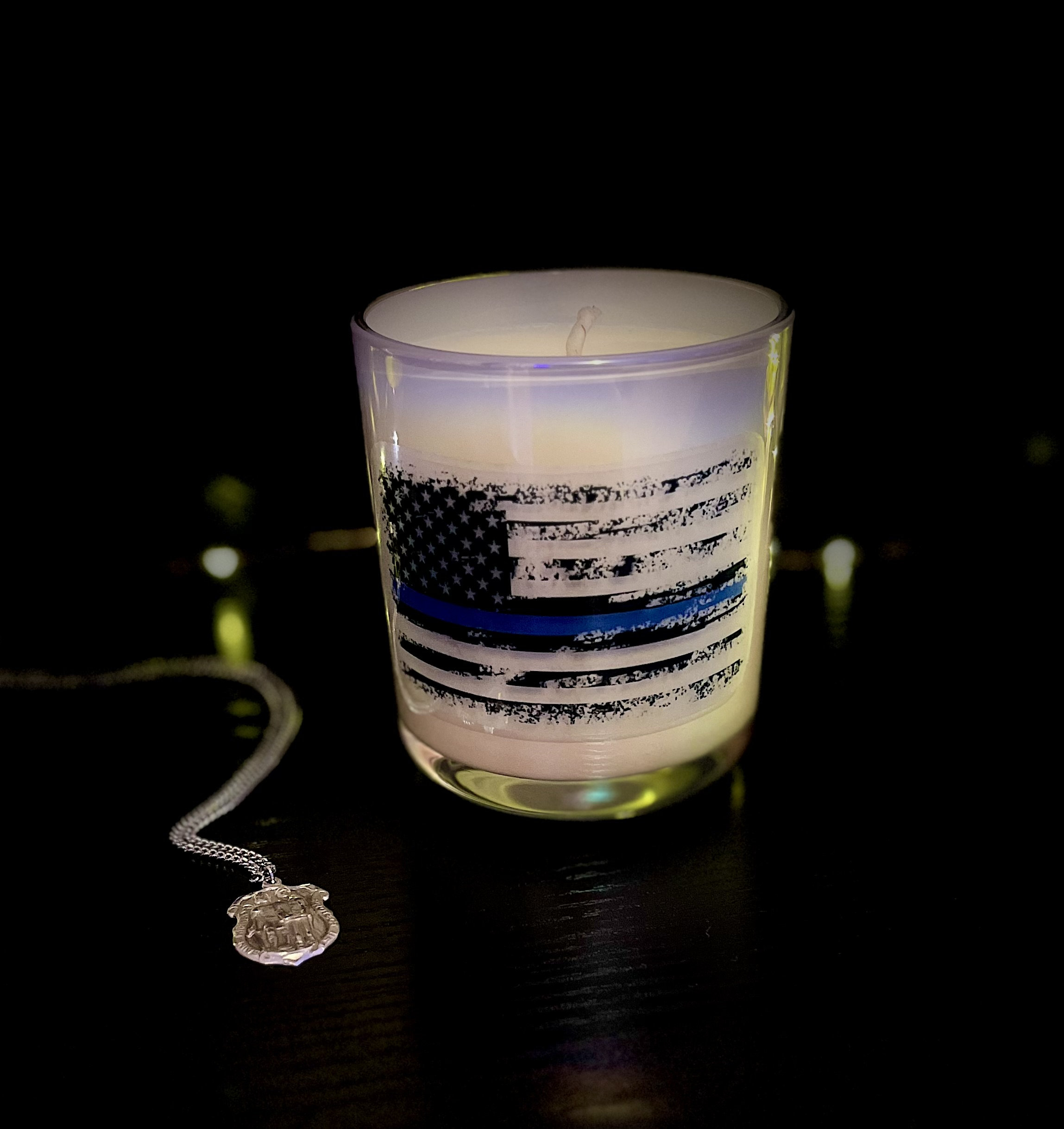 POLICE OFFICER GIFT| Thin Blue Line Candle| Saint Michael Prayer| Soy ...