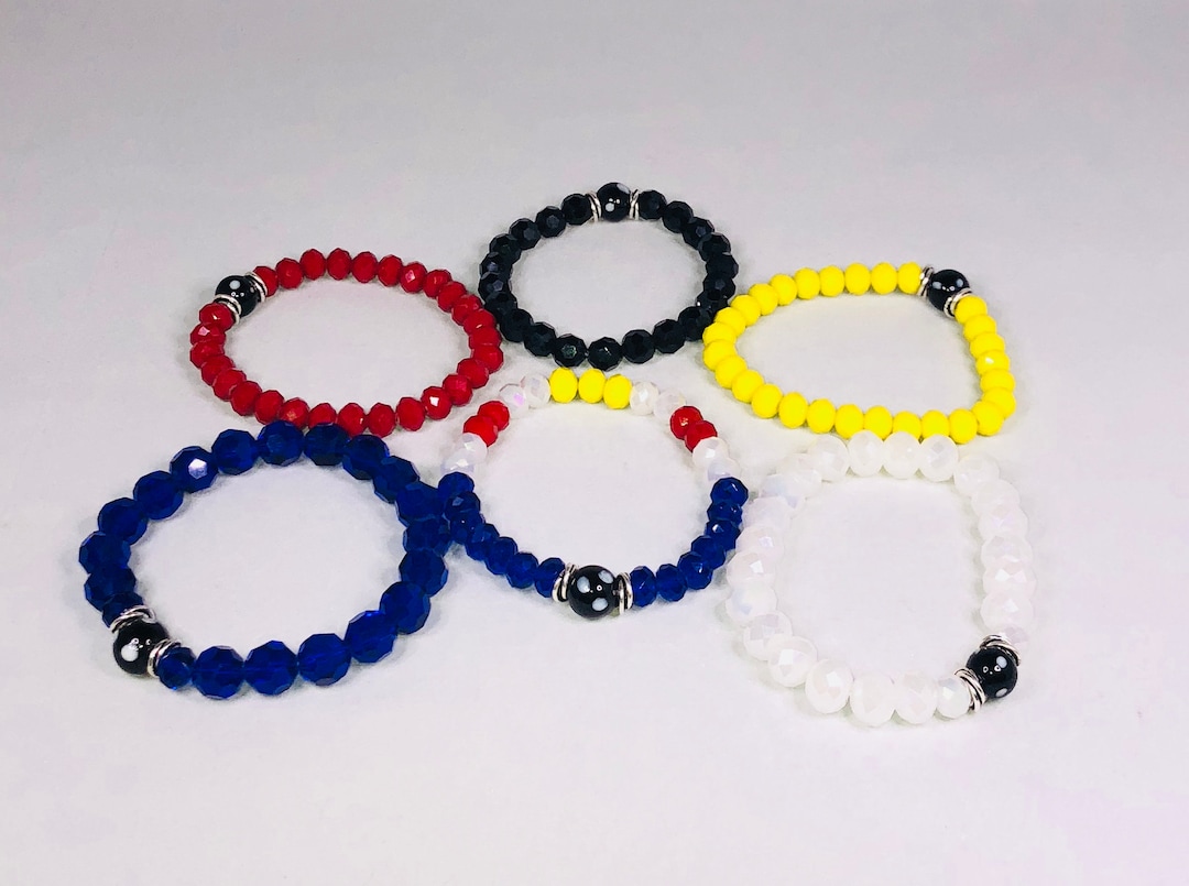 Handmade Cape Verde Bracelet: Crystal Beads & CV Ojo Bead in the Colors ...