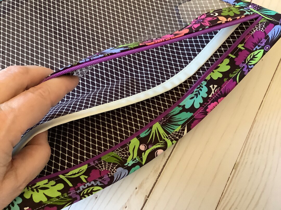 Vinyl Front Project Bag With Pattern Pocket, Ready to Ship, Zipper ...